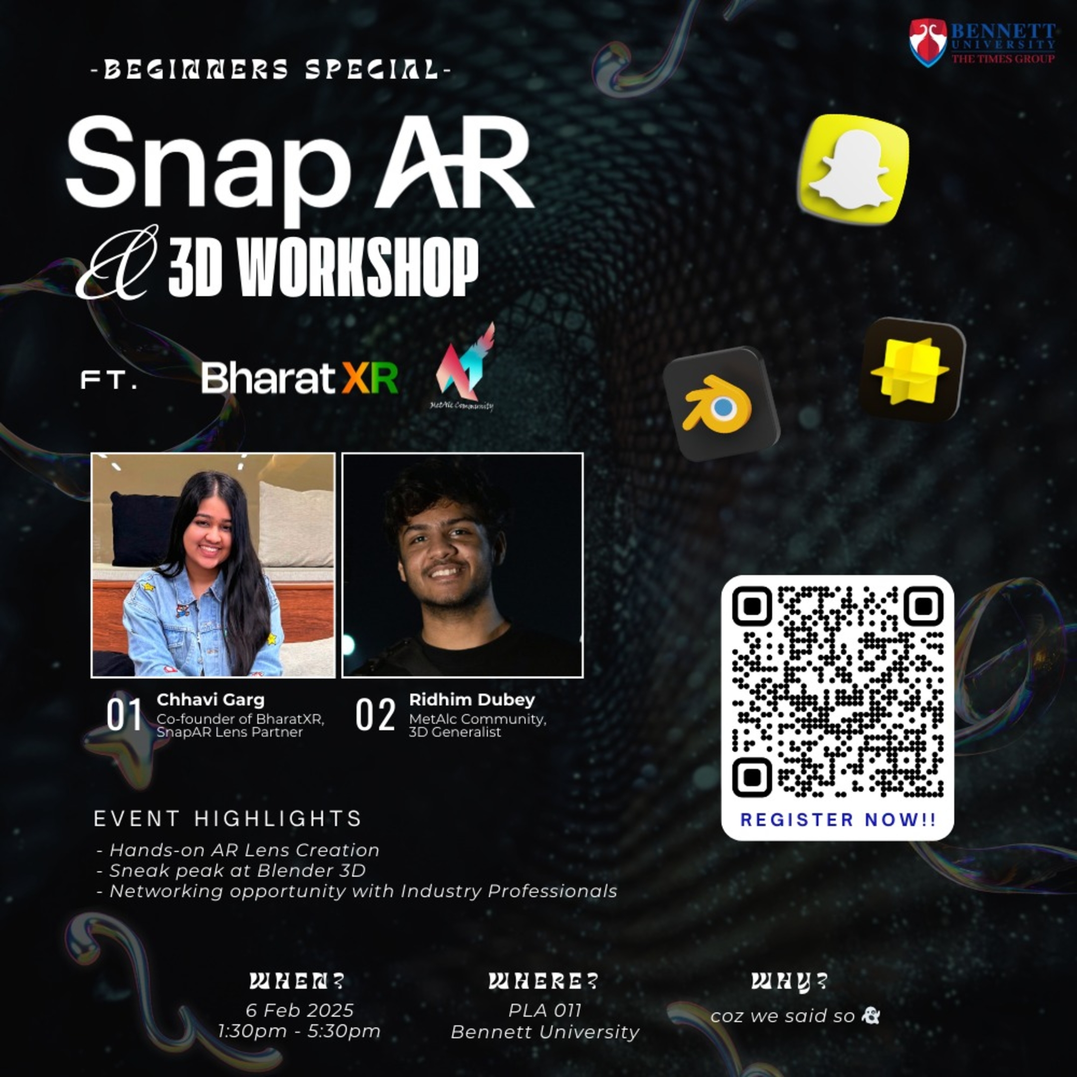 See SnapAR Hands-On Workshop: Bennett University | Arexa x SnapAR x Bharat XR at Snap North India